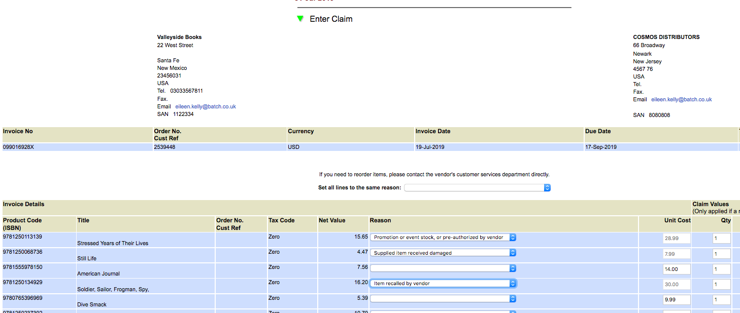 Batch For Books - Making Claims